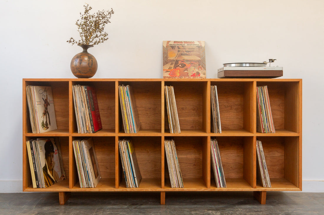 Hifi Double Decker Vinyl Storage Unit with Mid Century Modern Stylings ...